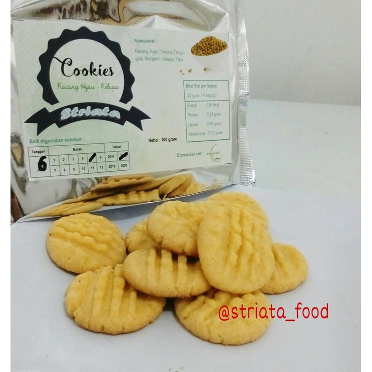 Jual Cookies Kacang Hijau STRIATA 100g. Gluten Free Casein Free ...