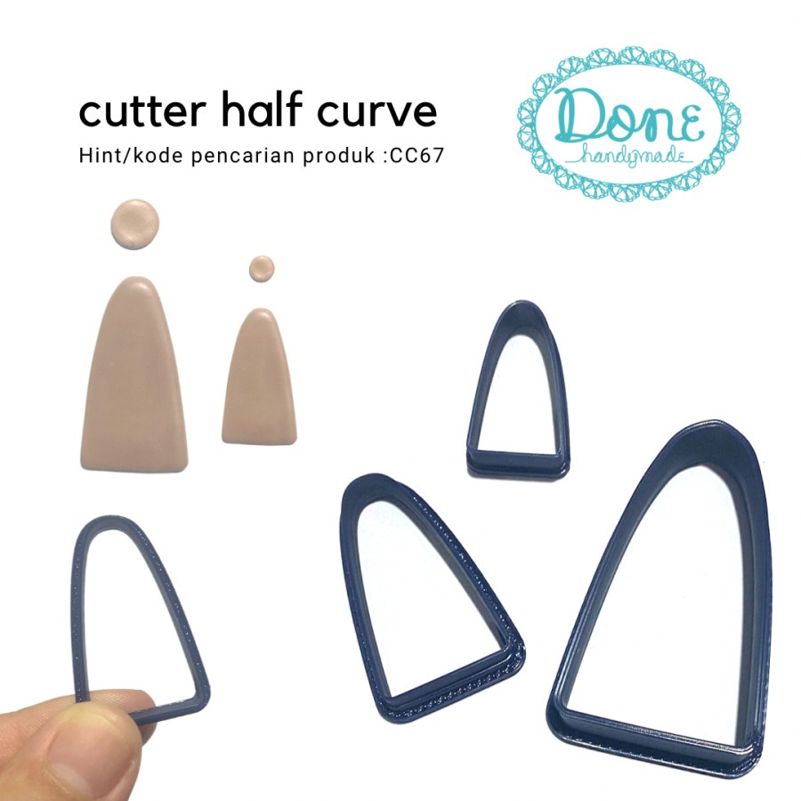 Jual Half curve cutter clay cutter fondant cookie cutter alat clay CC67 ...