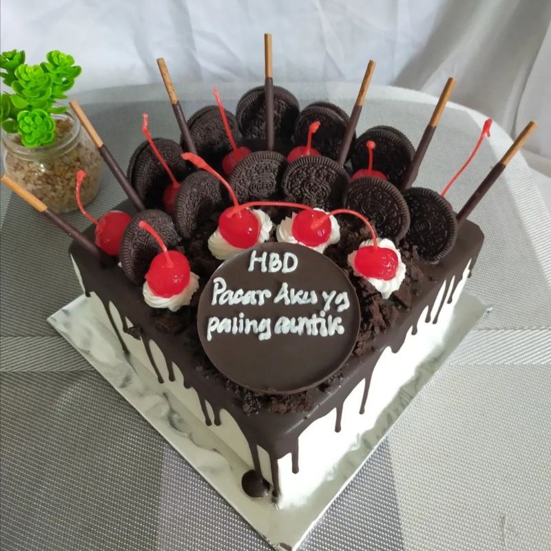 Jual Kue ulang tahun coklat Uk 20Cm | Shopee Indonesia