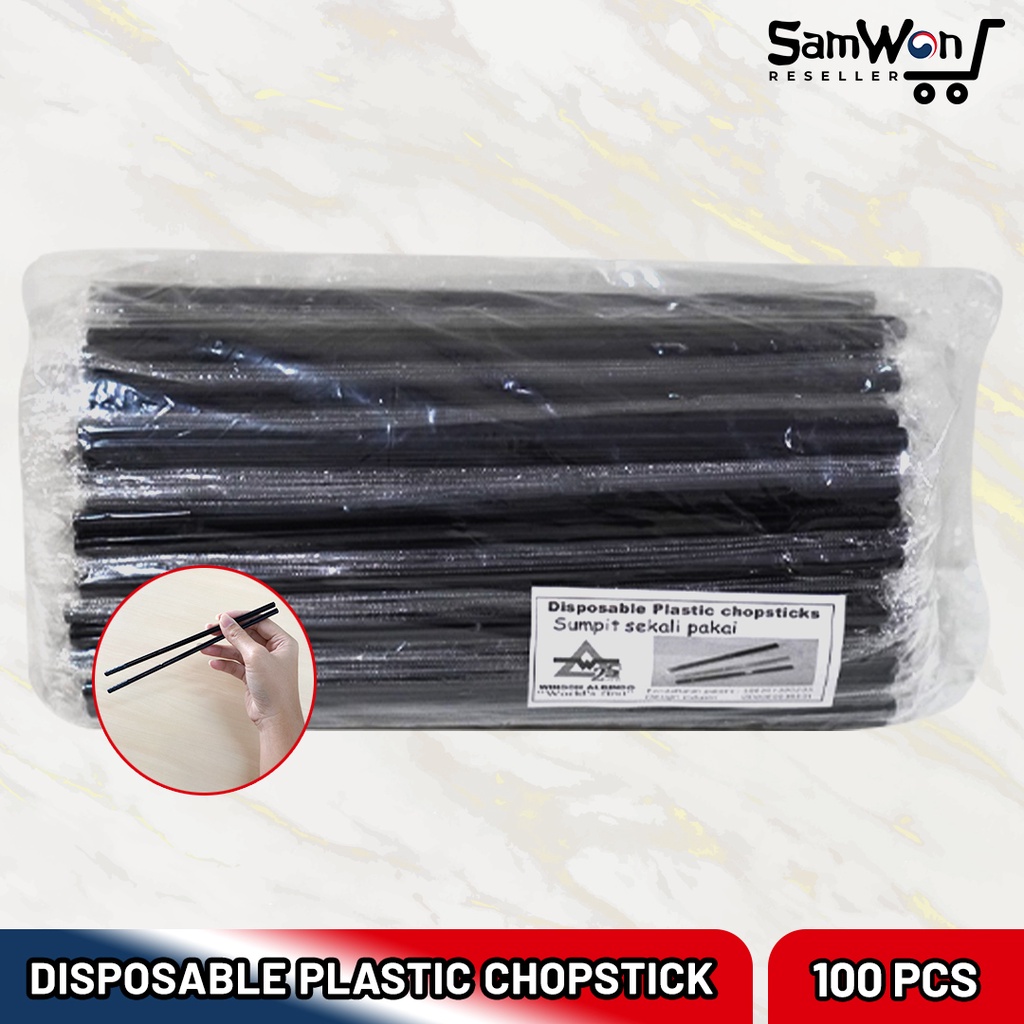 Jual Sumpit Plastik Hitam (isi 100 pcs) Plastic Chopstik Disposable ...