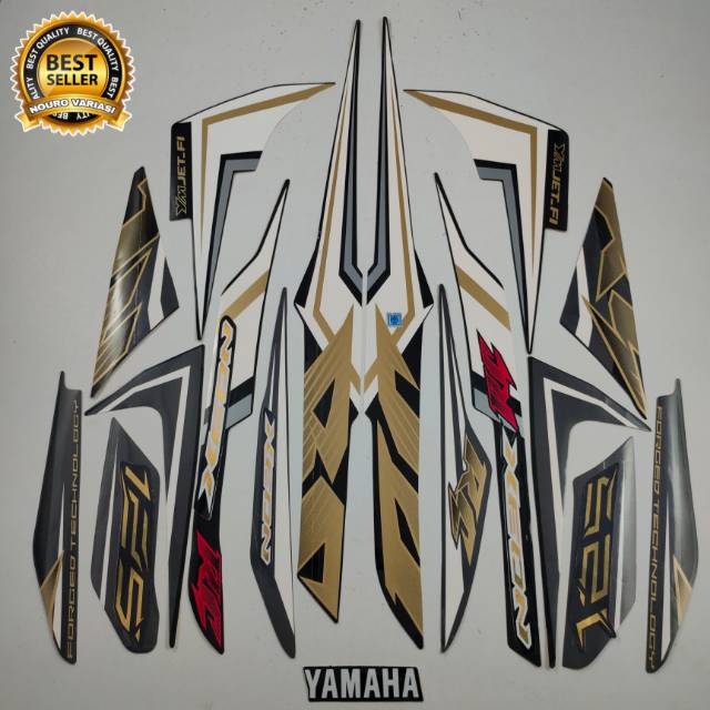 Jual stiker striping motor yamaha xeon rc 125 2014 hitam list body ...