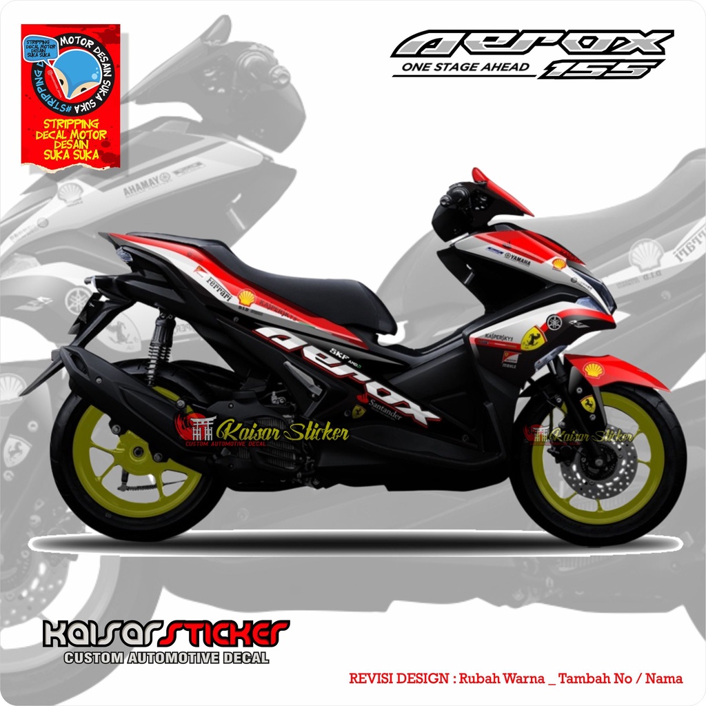 Jual DECAL MOTOR STIKER MOTOR FULL BODY STIKER DECAL AEROX 155 FERARRI ...