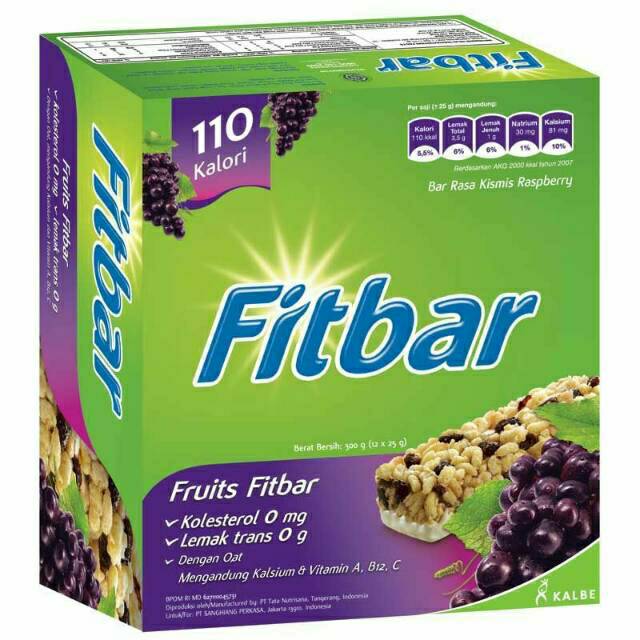 Jual FITBAR FRUITS DELIGHT Healthy Snack Diet Low Calorie 5 pcs @24 ...