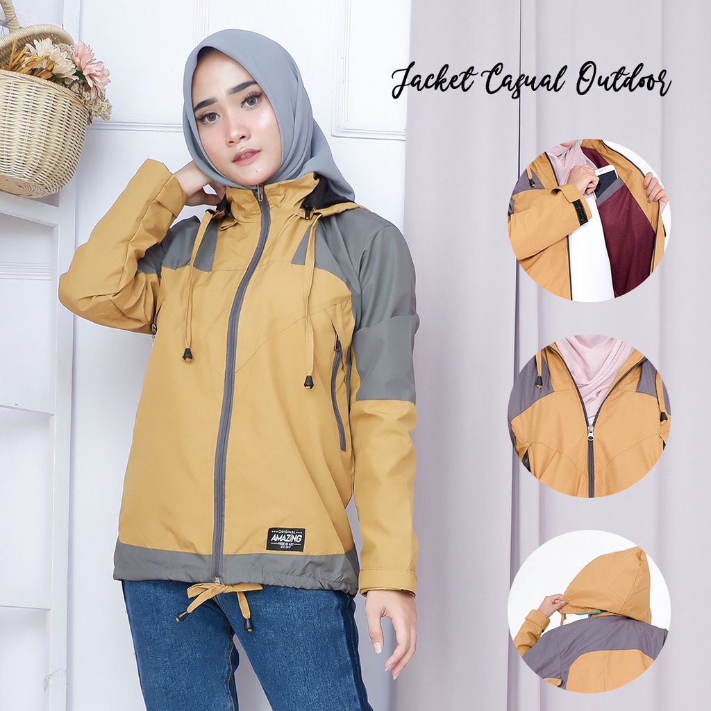 Jual Justrue Jaket Gunung Wanita Waterproof Jaket Hiking Touring ...
