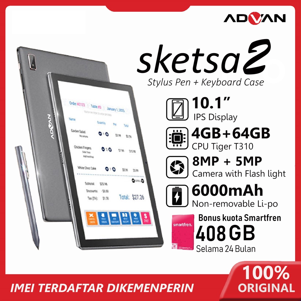 Jual Advan Tab Sketsa 2 - RAM 4GB ROM 64GB - Battery 6000mAh - Free ...