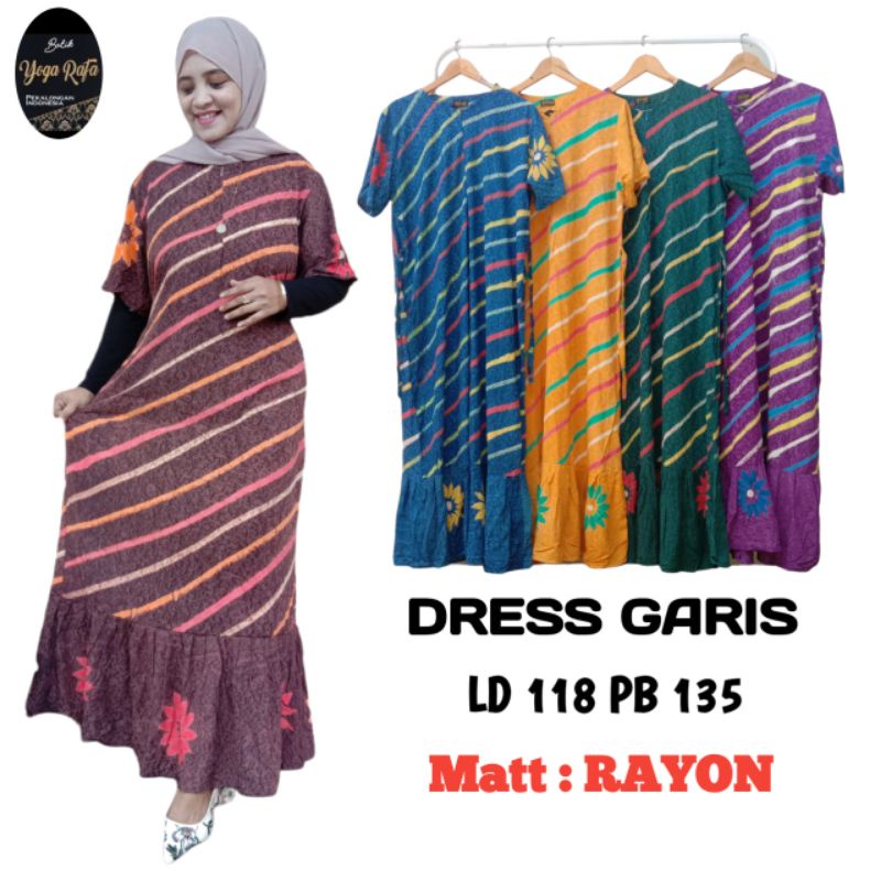 Jual Baju dress bunga batik garis mewah dan terbaru | Shopee Indonesia