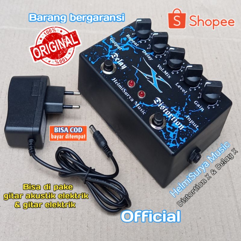 Jual Efek gitar X distorsi delay double plus Adaptor | Shopee Indonesia