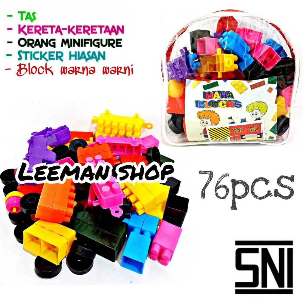 Jual MAINAN BLOCK LEGO BLOCKS TAS HAHA ISI 76PCS MURAH | Shopee Indonesia