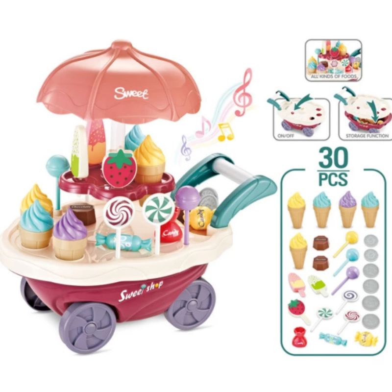 Jual Mainan Es Krim Anak Home Candy Cart/Mainan Gerobak Es Krim/Mainan ...