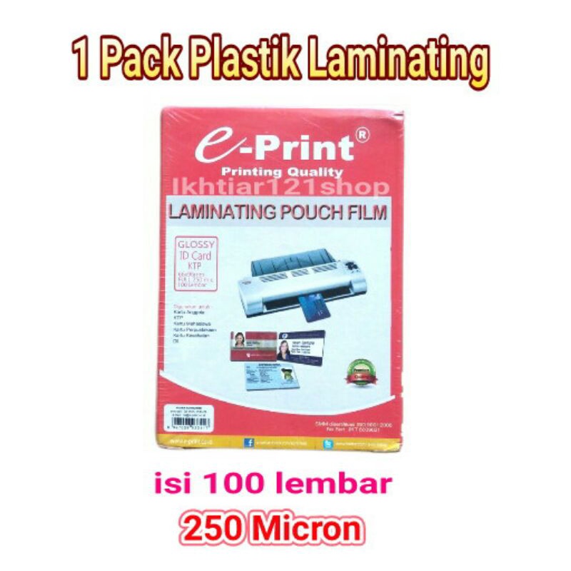 Jual Plastik Laminating/Laminating Pouch Film Ukuran KTP ID Card isi ...