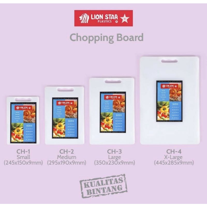 Jual LION STAR TALENAN PLASTIK CHOPPING BOARD L CH-3 TALENAN BESAR ...