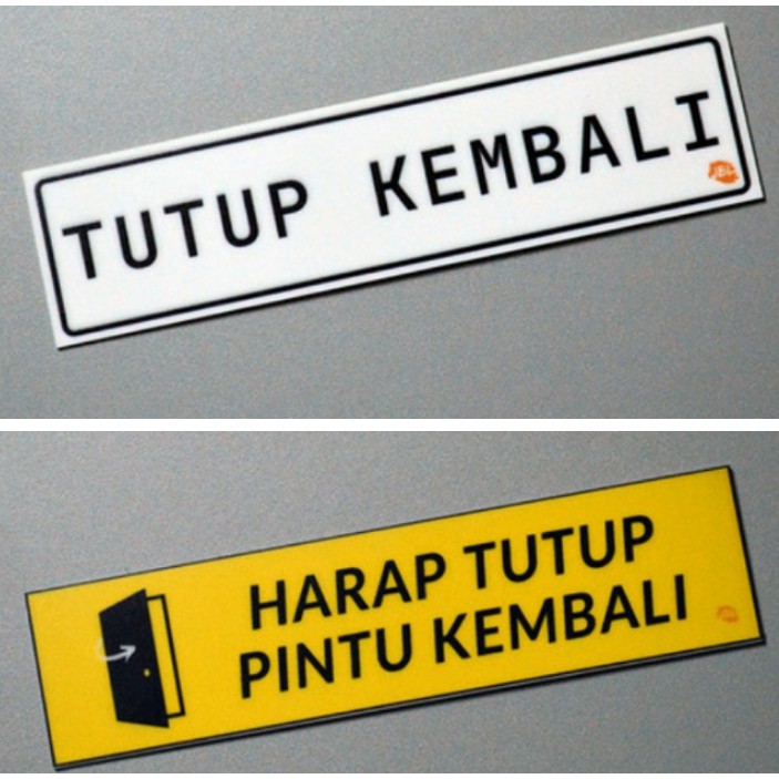 Jual Sign Label Akrilik/Acrylic UV Print - Harap Tutup Pintu Kembali ...