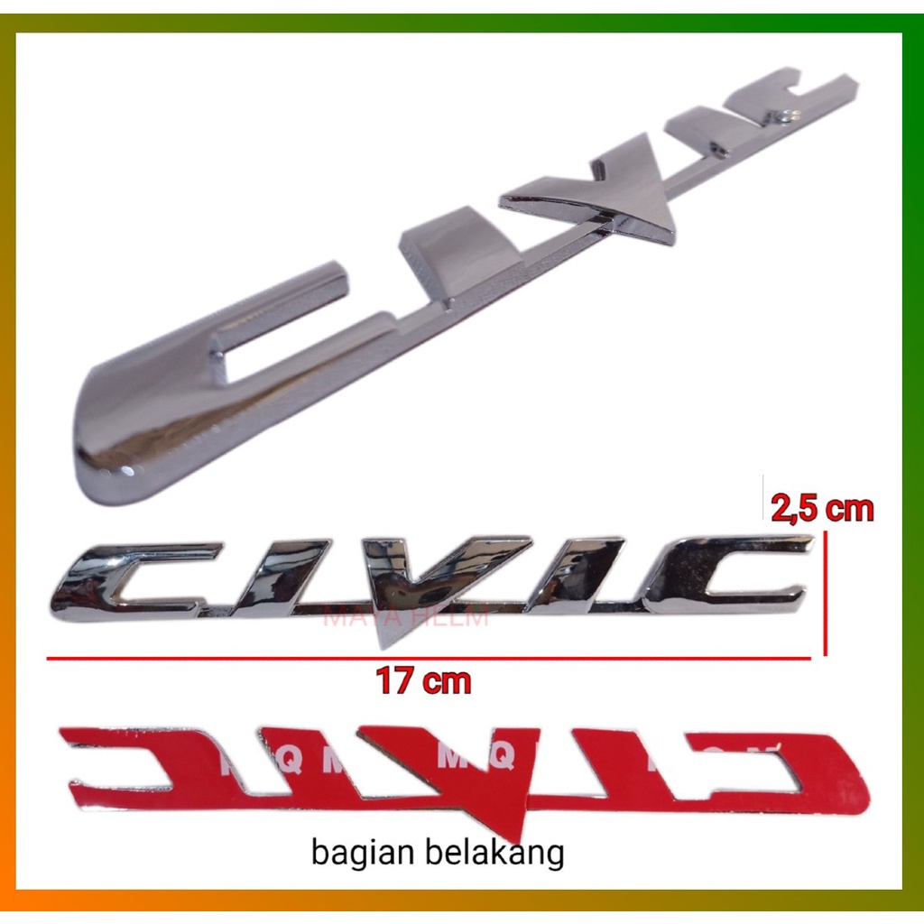Jual Emblem Logo Mobil Honda Civic FD FD1 FD2 Chrome Bahan Besi Anti ...