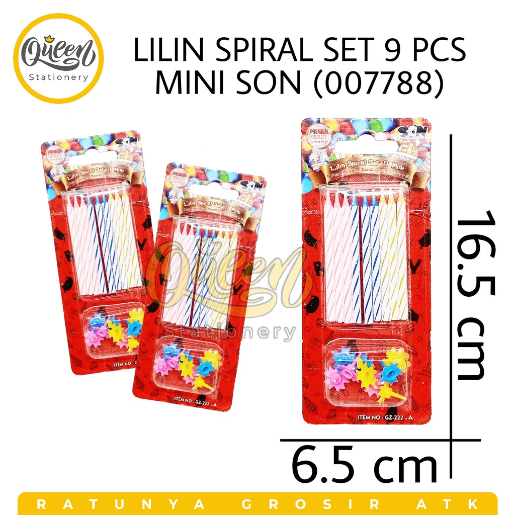 Jual LILIN SPIRAL SET 9 PCS MINI SON / LILIN KECIL / LILIN ULANGTAHUN ...