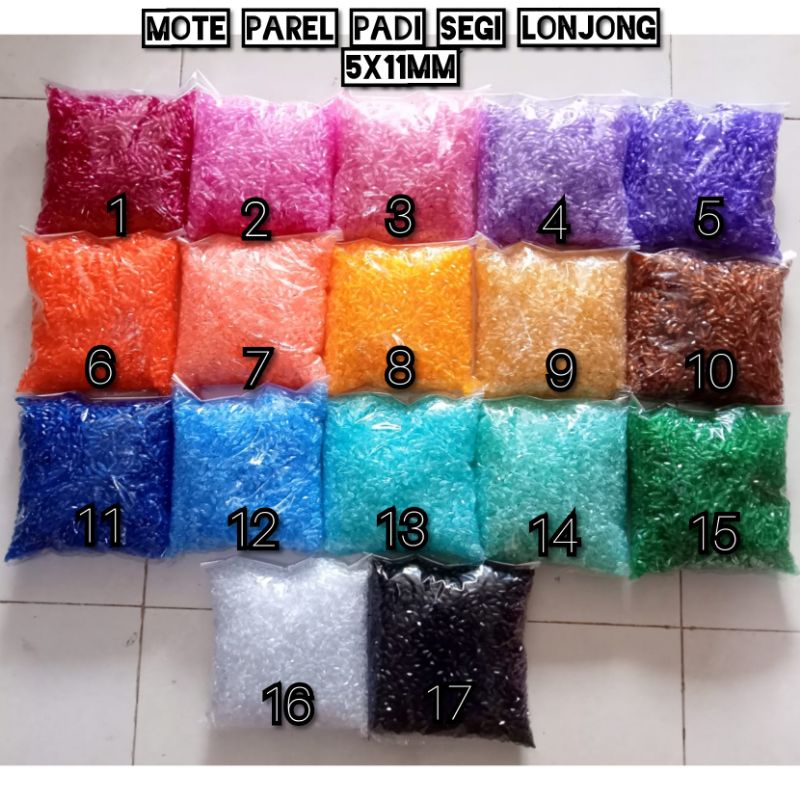 Jual (±450gr) manik mote parel PADI SEGI LONJONG | Shopee Indonesia