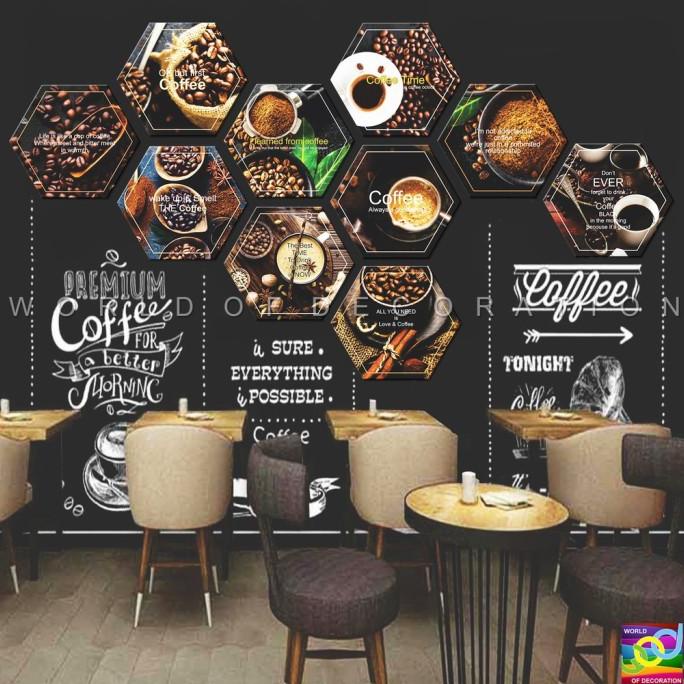 Jual Hiasan Dinding Hexagonal Untuk Coffee Shop Hiasan Dinding Cafe ...