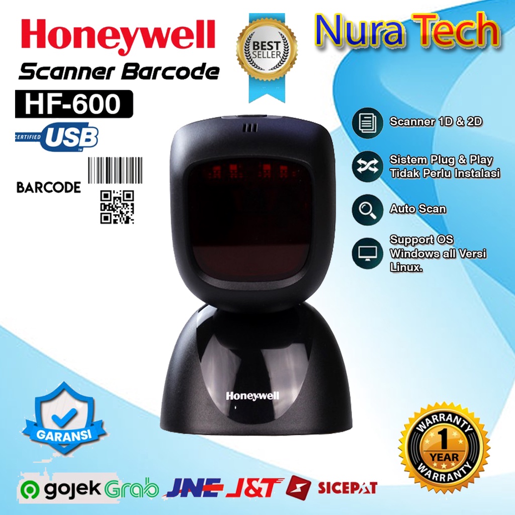 Jual BARCODE SCANNER HONEYWELL HF600 HF-600 1D 2D USB EFAKTUR QR CODE ...