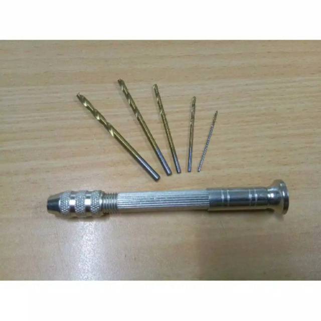 Jual Bor Tangan Manual Mini Pen Hand Drill + 5pcs Mata Bor Mini ...