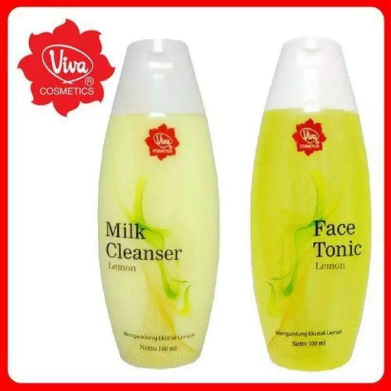 Jual VIVA FACE TONIC & MILK CLEANSER LEMON 100mL | Shopee Indonesia