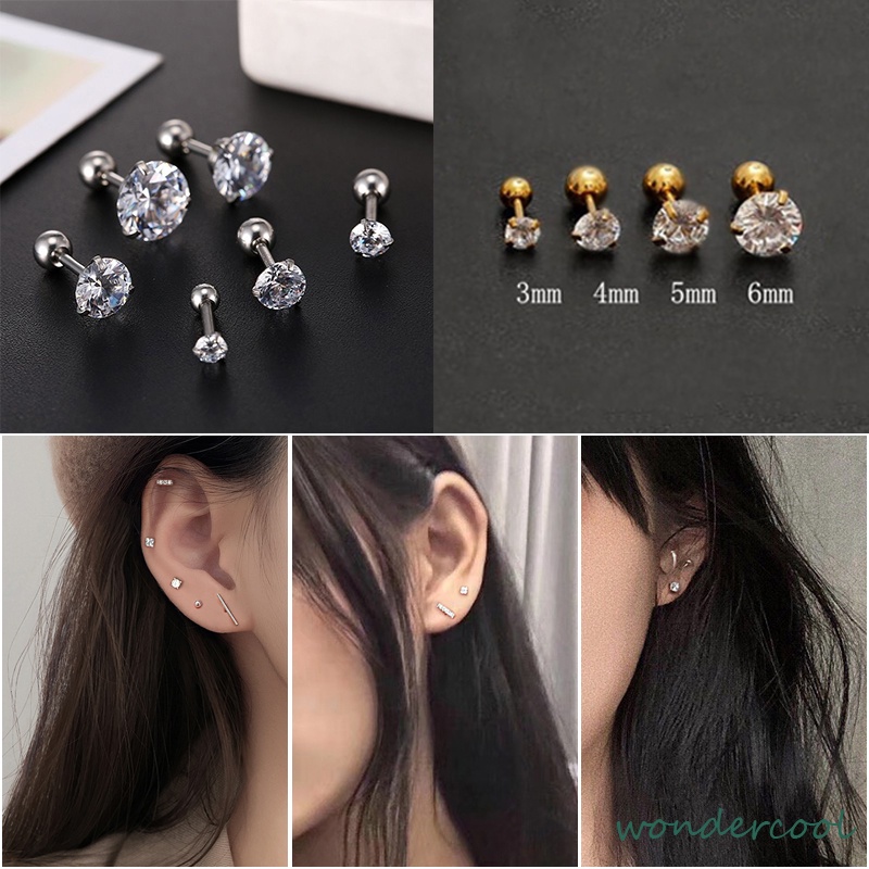Jual 1 Pcs Anting Mini Stainless Steel Tulang Rawan Tragus Mode Kristal ...