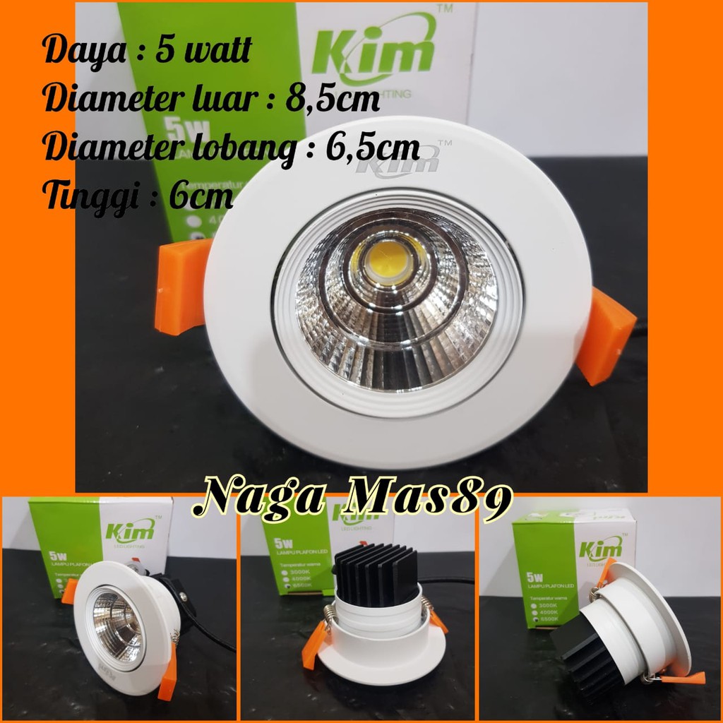 Jual Lampu Downlight LED COB Ceiling light 5 watt ( KIM-THD-004-C05 ) | Shopee Indonesia