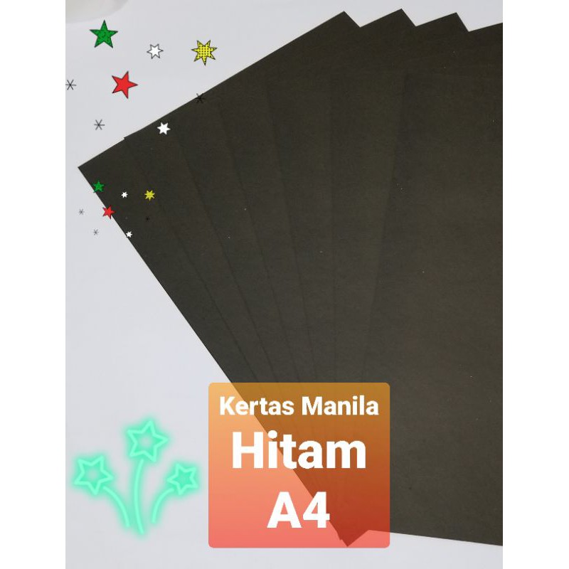 Jual Kertas Hitam / Karton Manila Hitam / Brief Card Hitam A4 20 lembar ...