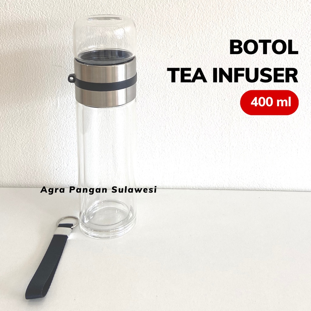 Jual Tumbler Botol Minum Teh Tea Infuser Kaca 400ml Double Wall Tumblr ...