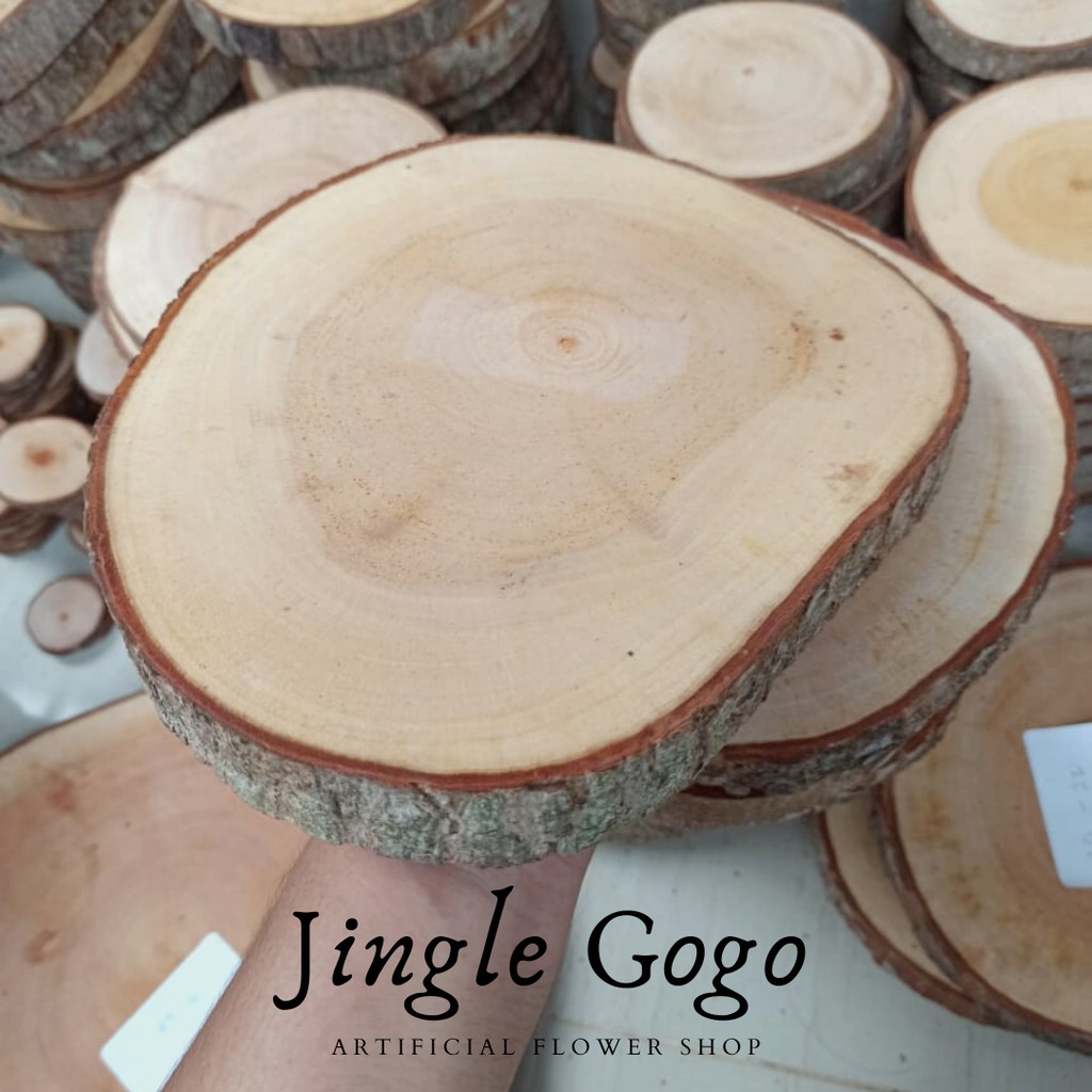 Jual Wood slice 17 - 19 cm potongan kayu rustic woodslice mahoni bahan ...