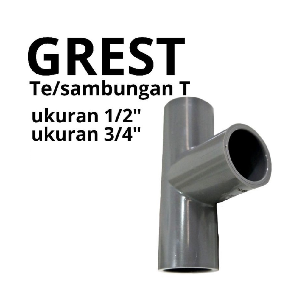 Jual Grest TEE Sambungan pipa pvc T 1/2"/3/4" Inch Fitting pipa Pvc | Shopee Indonesia