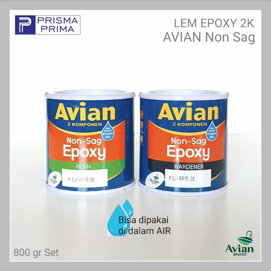 Jual Lem Epoxy AVIAN Non Sag 800 Gr Set Serbaguna Kayu Besi Logam Kaca ...