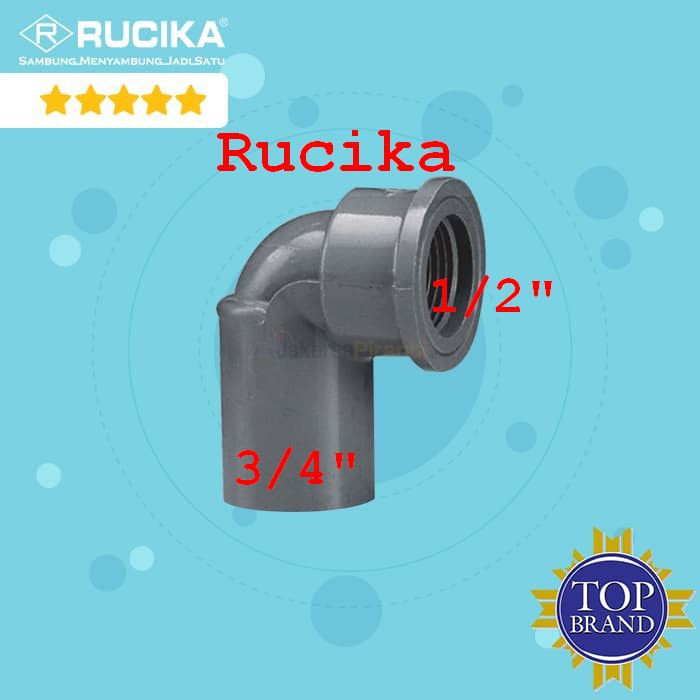 Jual Faucet knee, knie , L-bow / knee drat dalam 3/4" x 1/2" rucika | Shopee Indonesia