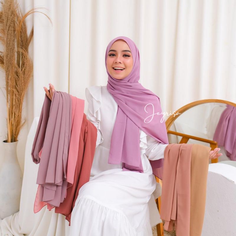 Jual NADINE SHAWL (PASHMINA BASIC/TANPA KARET/TANPA TALI) | Shopee Indonesia