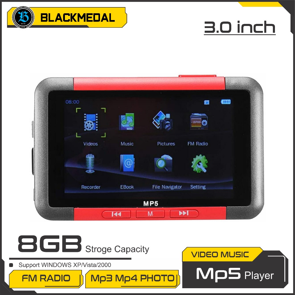 Jual Mini MP3 MP4 MP5 Player 8GB Slim Dengan 4 inch LCD Layar FM Radio ...