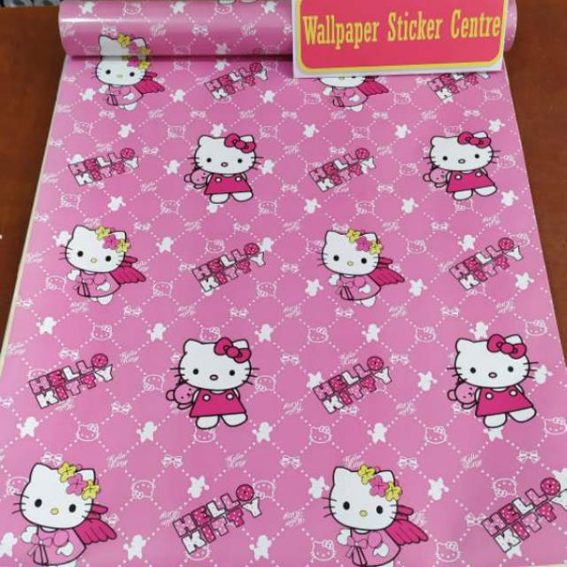 Jual HELLO KITTY PERI PINK Wallpaper sticker dinding ukuran 45 cm x 8 m merk orange kode gh034 ...