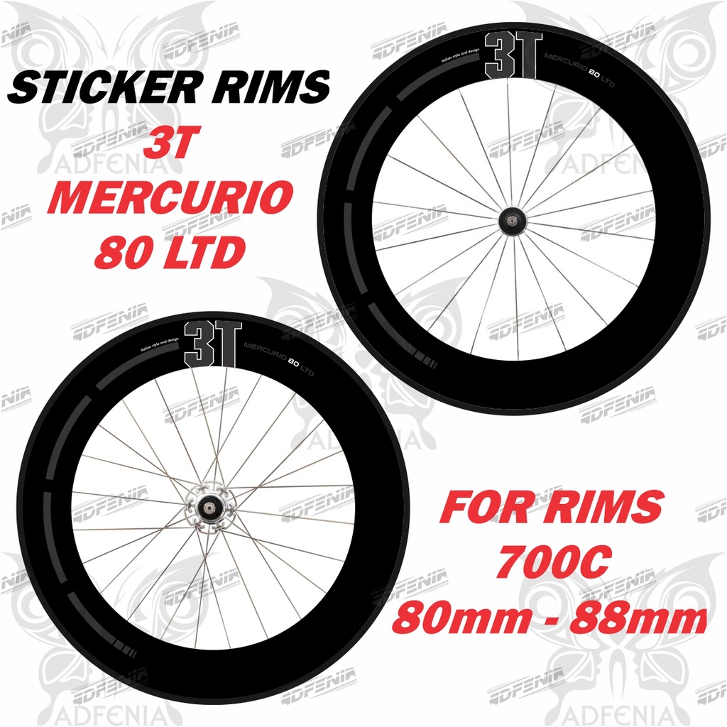 Jual Stiker Decal Rims 3T Mercurio 80 LTD Road Bike Fixed Gear 700c ...