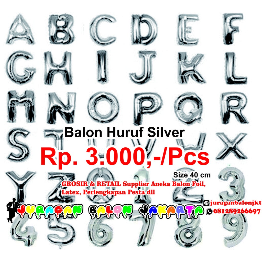 Jual Balon Huruf Silver | Shopee Indonesia