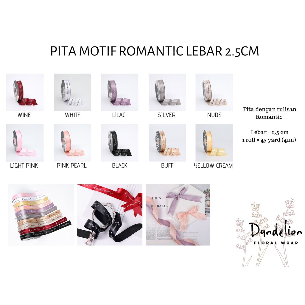 Jual PITA MOTIF ROMANTIC LEBAR 2.5CM (ECER PER METER) IMPORT PREMIUM ...