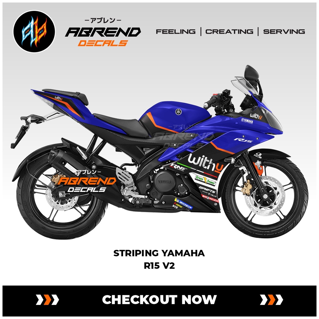 Jual Striping Yamaha R15 V2 RNF Withu / Stiker Motor R15 V2 / Stock ...