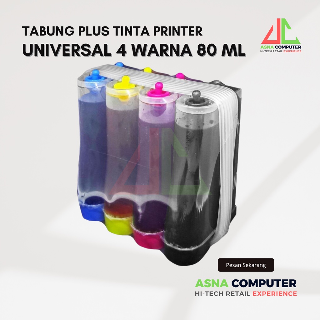 Jual Tabung Infus Plus Tinta CMYK Inktank Modifikasi Printer Canon HP ...