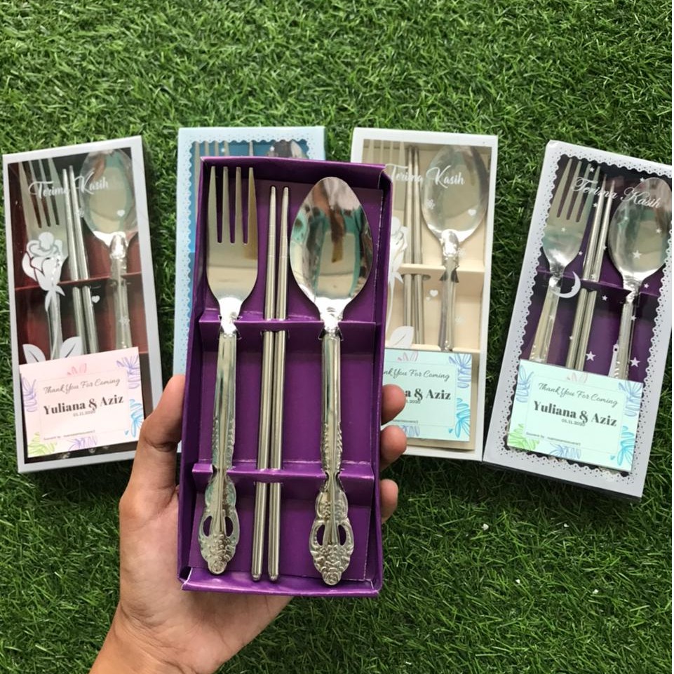 Jual Souvenir Pernikahan Sendok Stainless Sendok Makan Set Sendok Garpu ...