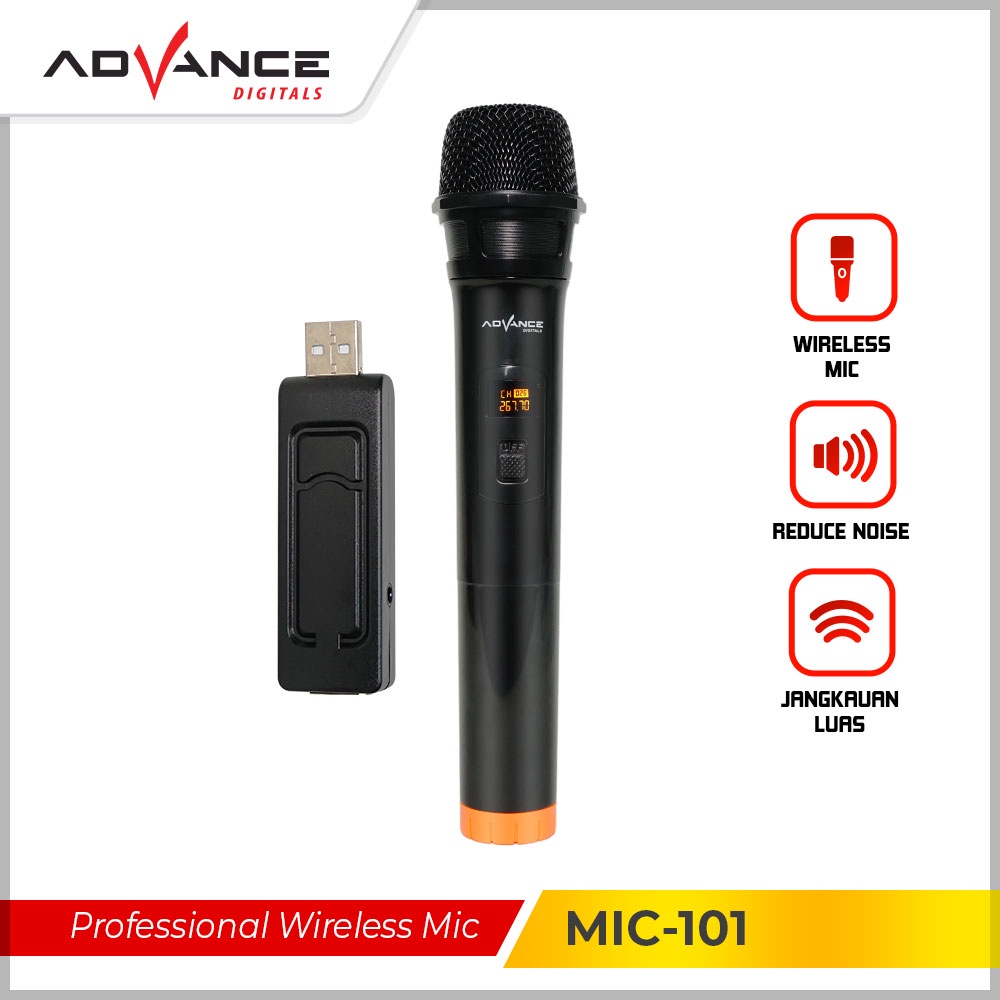Jual Advance Professional Wireless Microphone Single Mikropon MIC-101 ...
