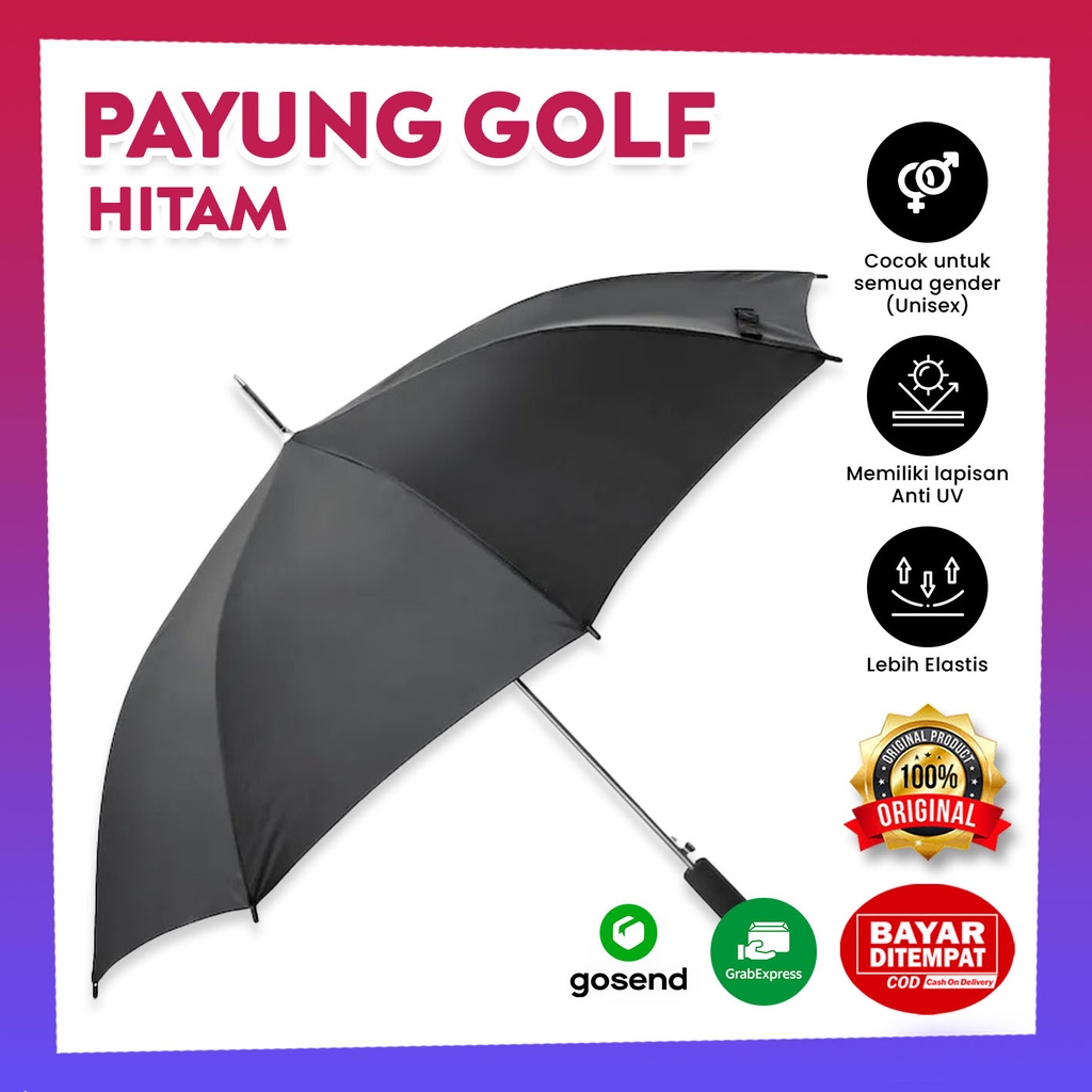 Jual PAYUNG GOLF HITAM Tebal Besar Original Umberella Jumbo Standard ...