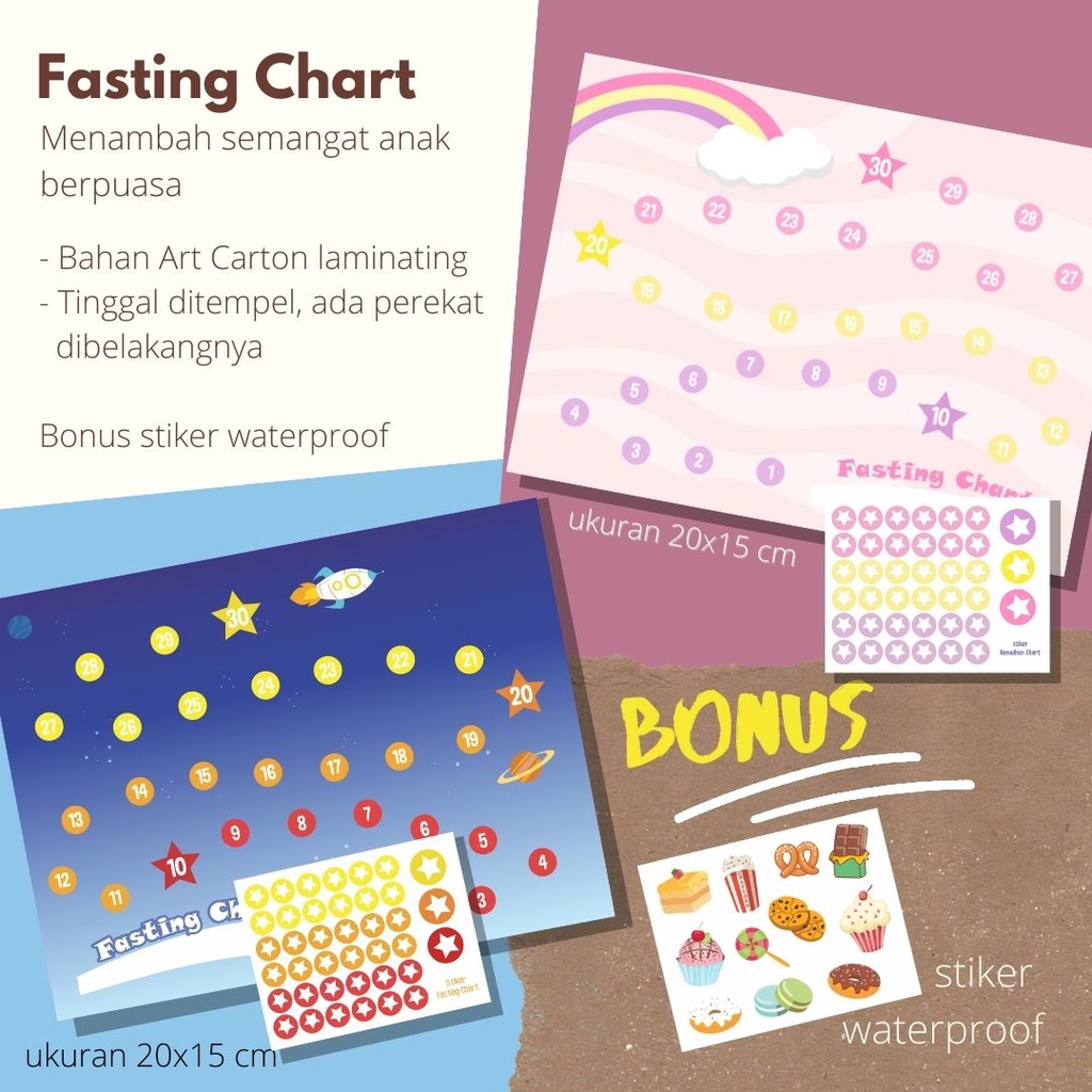 Jual fasting chart, ramadhan chart, chart puasa anak | Shopee Indonesia