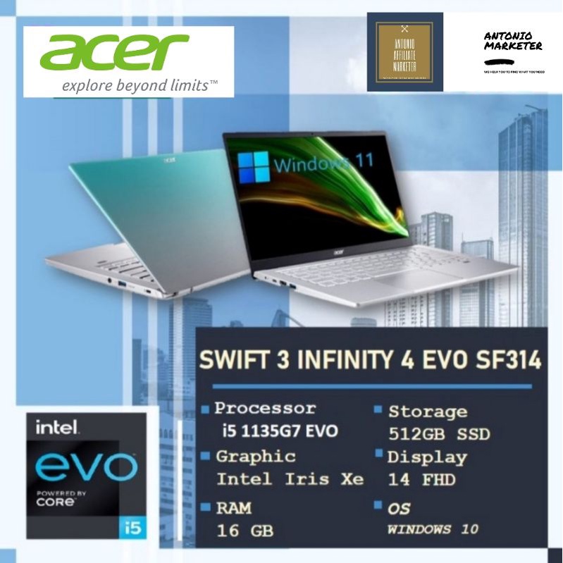 Jual Acer Swift 3 Infinity 4 Intel Evo I5 Gen 11 16GB RAM 512GB SSD ...