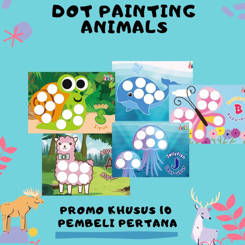 Jual Worksheet DOT PAINTING tema Animals | Shopee Indonesia