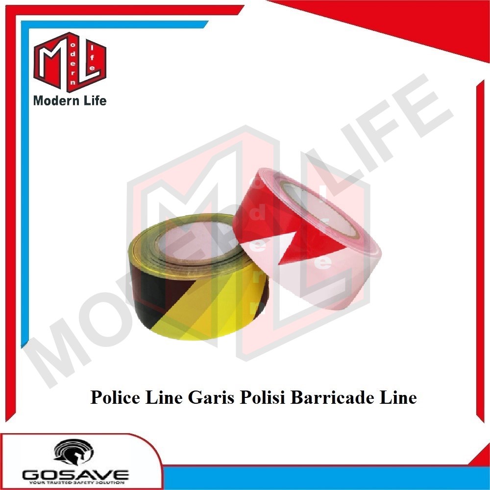 Jual Police Line Garis Polisi Kuning Hitam Merah Putih 3 Inchi x 500 ...