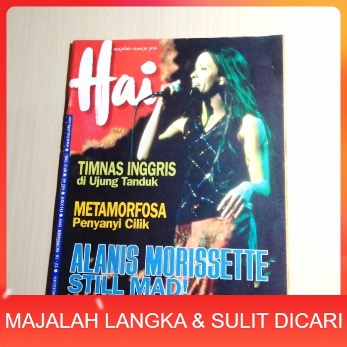 Jual Majalah HAI No.44 Nov 1999 ALANIS MORISSETTE Langka | Shopee Indonesia