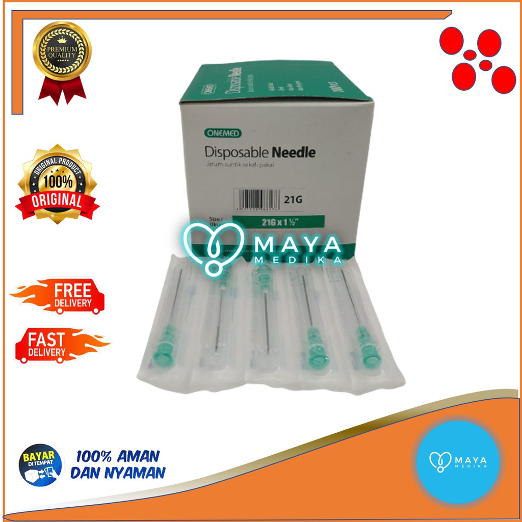 Jual Jarum Suntik Needle / One Med / 21G / Box | Shopee Indonesia