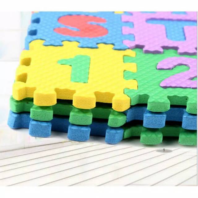Jual Puzzle busa spon huruf angka spongy edukasi kecil besar susun ...