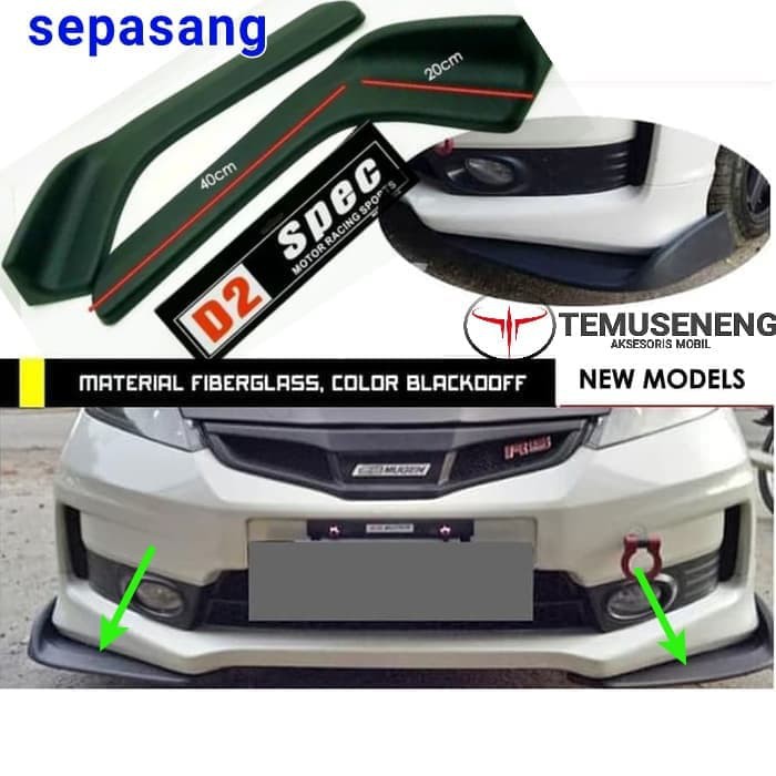 Jual 2Pc Sepasang Winglet Bumper Universal Wing Bumper Mobil Bodykit ...